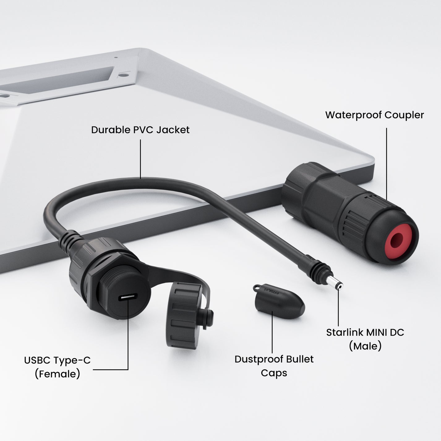 Starlink Mini USB C Adapter, DC Male to Type-C Female Adapter Cable wi