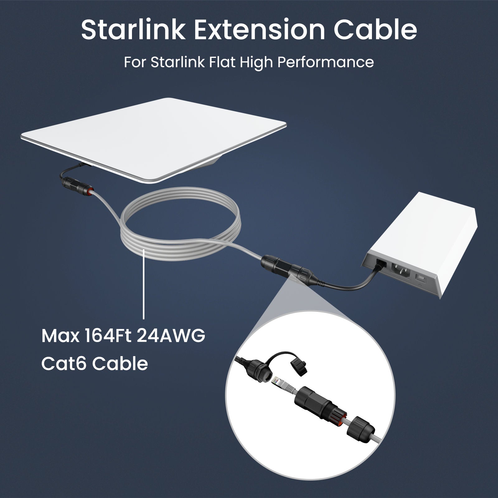 Starlink Flat High Performance Ethernet Adapter, SPX to RJ45 Starlink